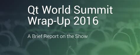 Report From Qt World Summit 2016 Ics Integrated Computer Solutions
