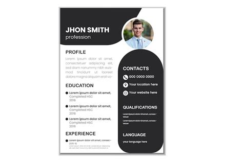 Чистый и современный портфель резюме или шаблон резюме Премиум векторы
