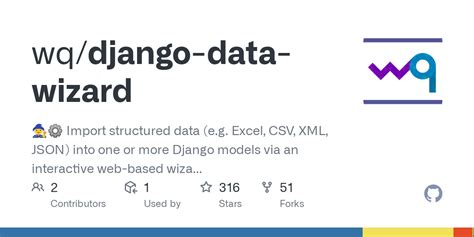 Github Wqdjango Data Wizard 🧙⚙️ Import Structured Data Eg Excel