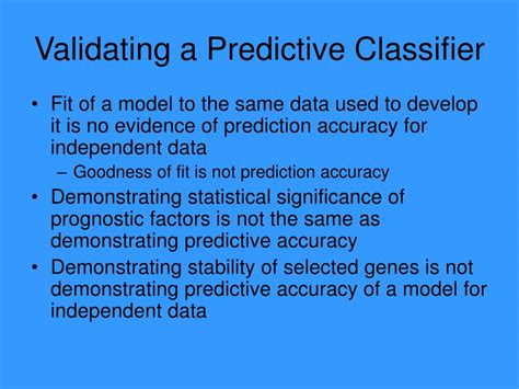Ppt Development And Validation Of Prognostic Classifiers Using High Dimensional Data