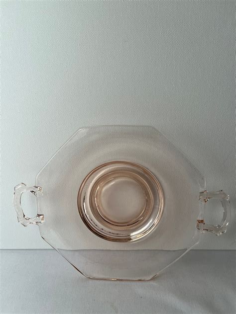 Vintage Pink Depression Glass Serving Plates Etsy