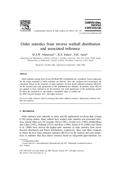 Pdf Order Statistics From Inverse Weibull Distribution And Characterizations