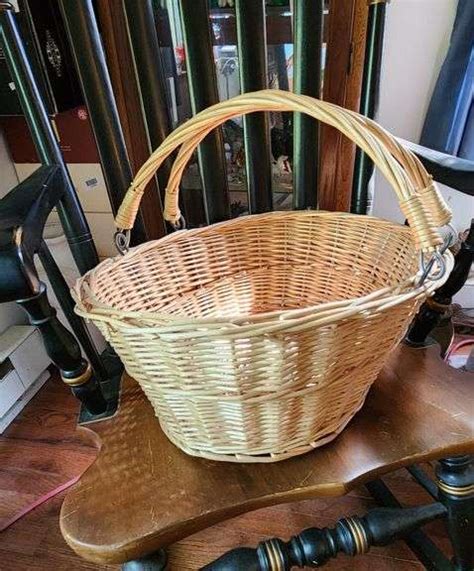 large wicker basket with movable handles trice auctions