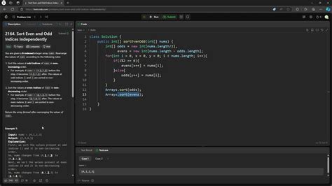 Leetcode 2164 Sort Even And Odd Indices Independently Java Youtube