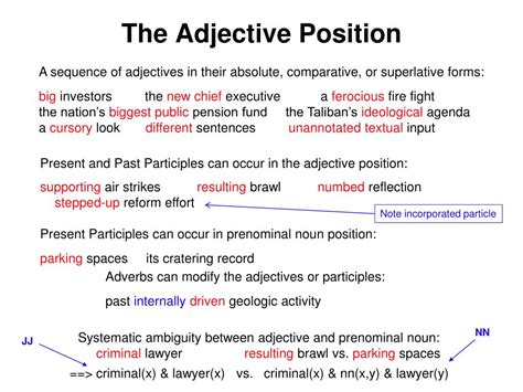 Ppt Cs544 Lecture 3 Syntax And Compositional Semantics Of The Noun