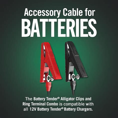 Battery Tender Cable De Accesorio Para Cargador De Batería Con Clip De Cocodrilo Y Terminal De