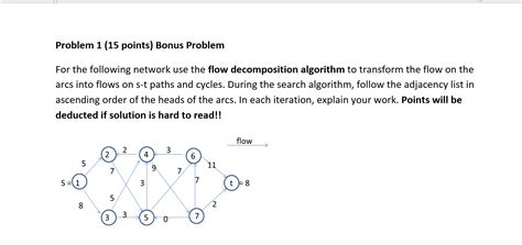 Solved For The Following Network Use The Flow Decomposition