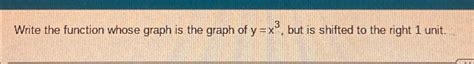 Solved Write The Function Whose Graph Is The Graph Of Yx3