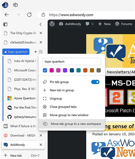 FREE EDITION Edge Workspaces For Work And Play AskWoody