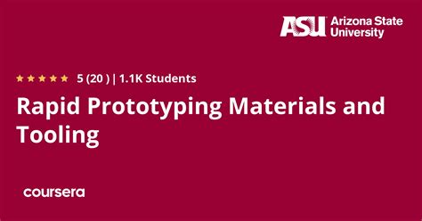 Rapid Prototyping Materials And Tooling Coursera