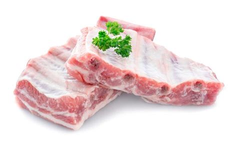Premium Photo Fresh Raw Pork Ribs Isolated On White