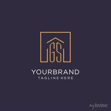 Gs Initial Square Logo Design Modern And Luxury Real Estate Posters