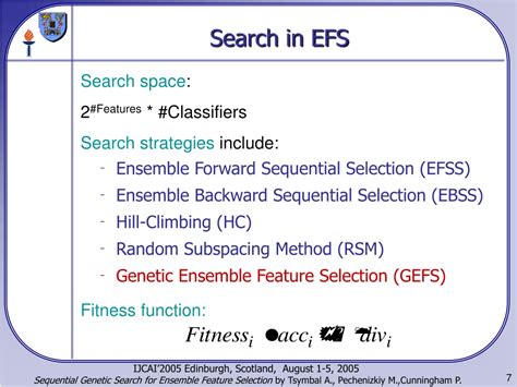 Ppt Sequential Genetic Search For Ensemble Feature Selection