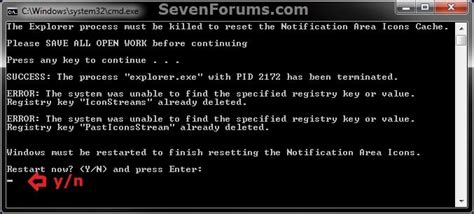 Notification Area Icons Reset Tutorials