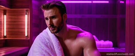 Chris Evans In Mens Sauna Room Stable Diffusion Online