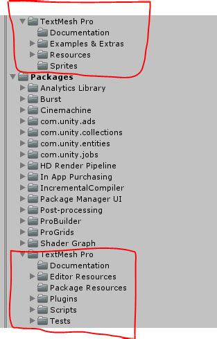 Two TMPro Folders One In Packages One In Assets Unity Engine Unity Discussions