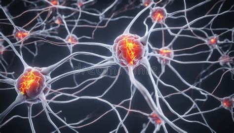 Neural Network With Glowing Synapses Illustrating Connectivity And