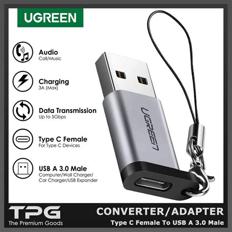 Jual Ugreen Adapter Converter Type C Female To Usb A 3 0 Male Data