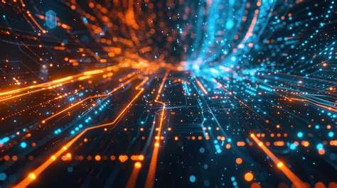 Abstract Digital Network With Glowing Lines Premium Ai Generated Image