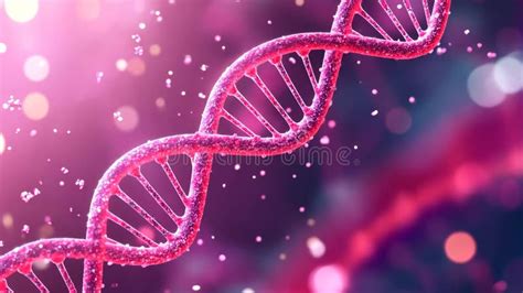 Pink Dna Helix Structure Rotating In Cosmic Space Stock Footage
