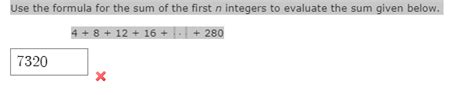 Solved Use The Formula For The Sum Of The First N Integers Chegg Com