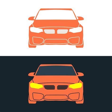 흰색 배경 벡터 아이콘 세트에 자동차 실루엣 프리미엄 벡터