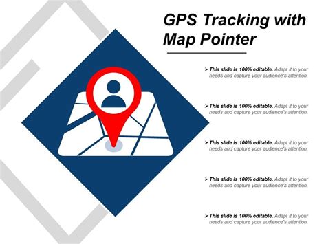 Gps Tracking With Map Pointer PowerPoint Slide Templates Download