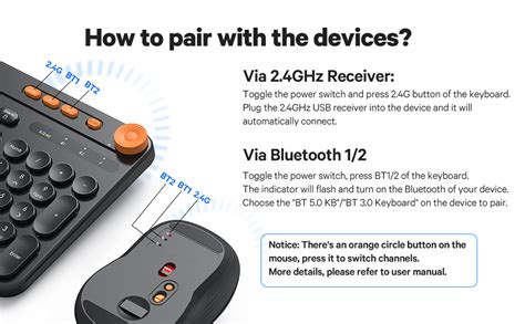 Chesona Bluetooth Keyboard And Mouse Wireless Multi Device Rechargeable Keyboard
