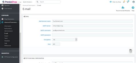 How To Use Mailgun On Prestashop As Custom Smtp Configuring And Using Prestashop Prestashop