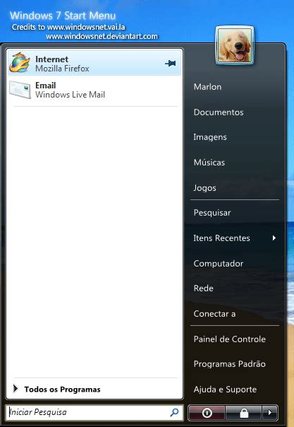 Windows 7 Start Menu O Menu Iniciar Do 7 M1 WindowsNET