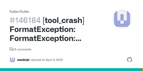 Tool Crash FormatException FormatException Unexpected Character At