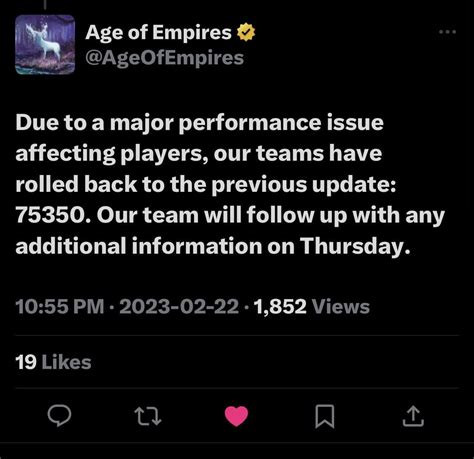 developers reverted to previous version after serious performance