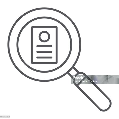 고려가는 선 아이콘 작업 및 모집 렌즈 및 이력서 기호 벡터 그래픽 흰색 바탕에 선형 패턴 10에 대한 스톡 벡터 아트 및 기타