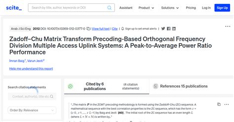 Zadoffchu Matrix Transform Precoding Based Orthogonal Frequency Division Multiple Access Uplink