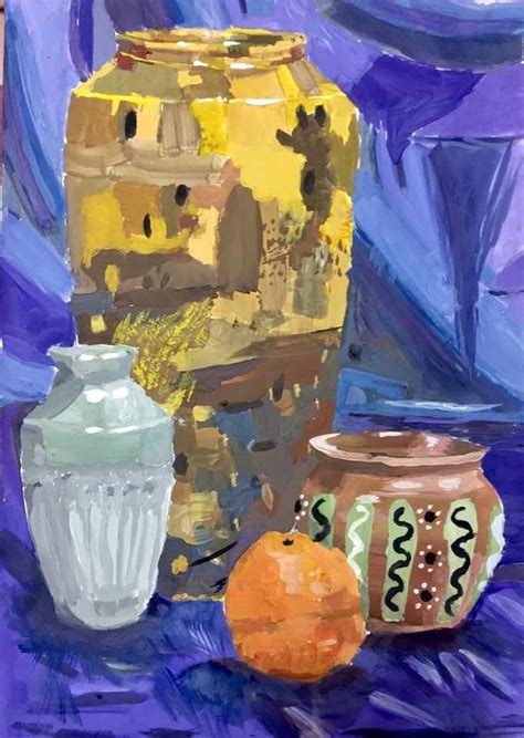 Урок по живописи Натюрморт из предметов быта контрастных по тону и цвету