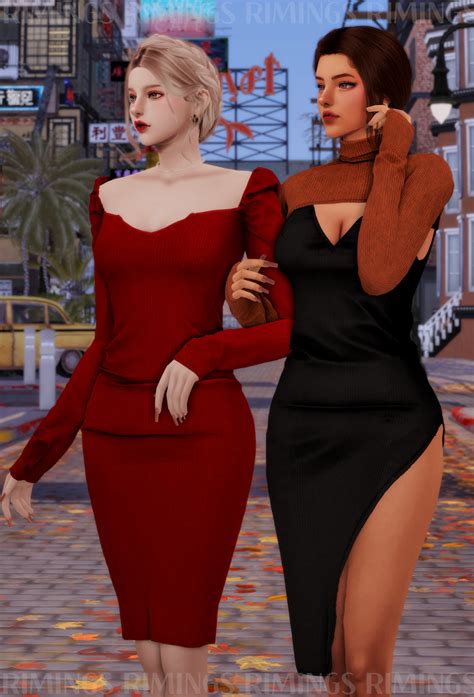 Rimings Rimings Simple Dress Set Dress 2 Emily Cc Finds