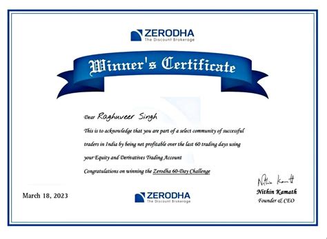 Raghuveer Singh Chouhan On Linkedin Zerodhachallengewinner Successfultrader Financialexpert…