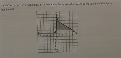 If Abc As Defined By Graph Below Is Rotated About The Y Axis What Would Be The Volume O [math]