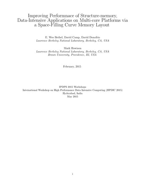 improving performnace of structure memory data intensive applications