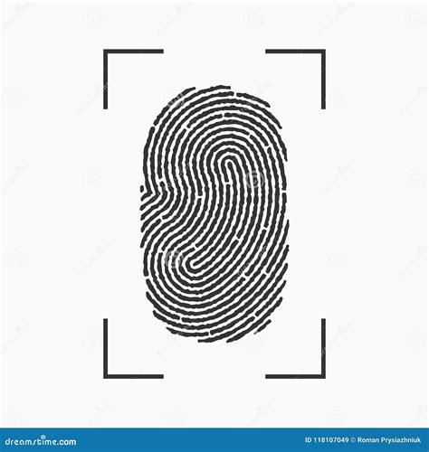 Fingerprint Icon Set Finger Print Identity Symbol Thumbprint Sign Vector Illustration