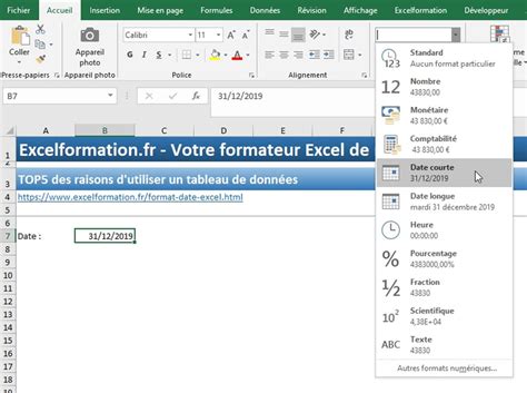 Comment Modifier Laffichage Dune Date Format Date Sur Excel Excel