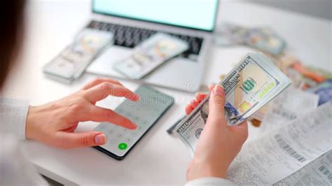 woman calculating monthly home expenses taxes and bank account balance stock footage video