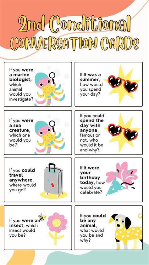 2nd Conditional Conversation Cards Activity Second Conditional Grammar Fichas