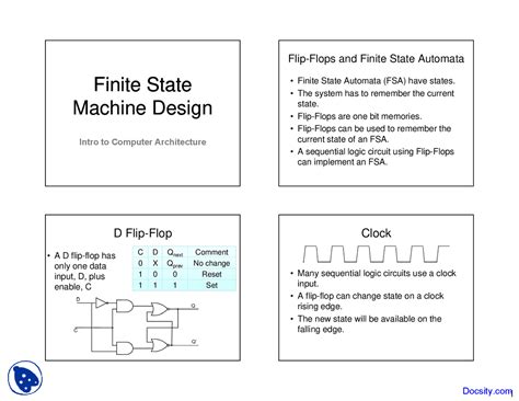 Finite State Introduction To Computer Architecture Lecture Slides