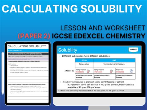 Calculating Solubility Triple Lesson And Worksheet Unit 1 Edexcel Igcse Chemistry