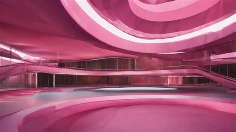Premium Ai Image Abstract Pink Circular Architecture Concave And