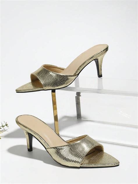 Gold Peep Toe Heels Clearance
