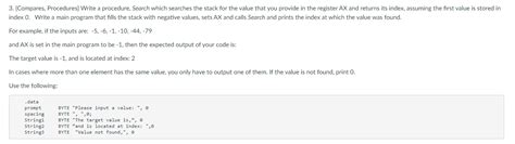 Solved 3 Compares Procedures Write A Procedure Search