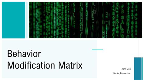 Behavior Modification Matrix Ppt Slides Acp Ppt Sample