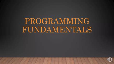 Programming Fundamentals Presentation Pptx Programming Languages